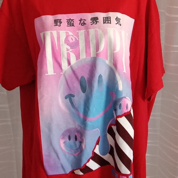 Popular Poison | Shirts | Popular Poison Trippy Smiley Face Tshirt ...